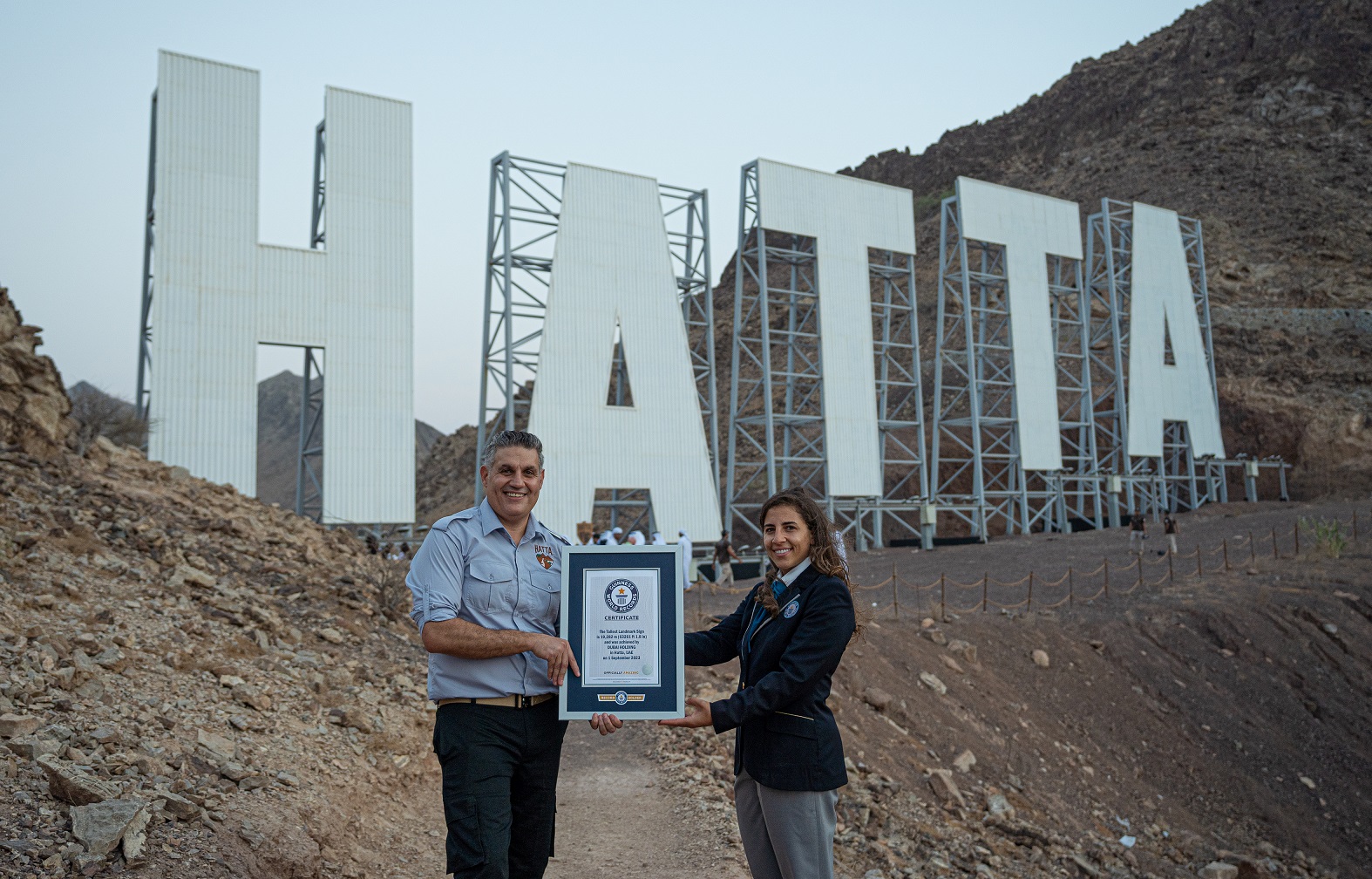 Hatta breaks Guinness Record for Highest Landmark Sign - Hotelier India