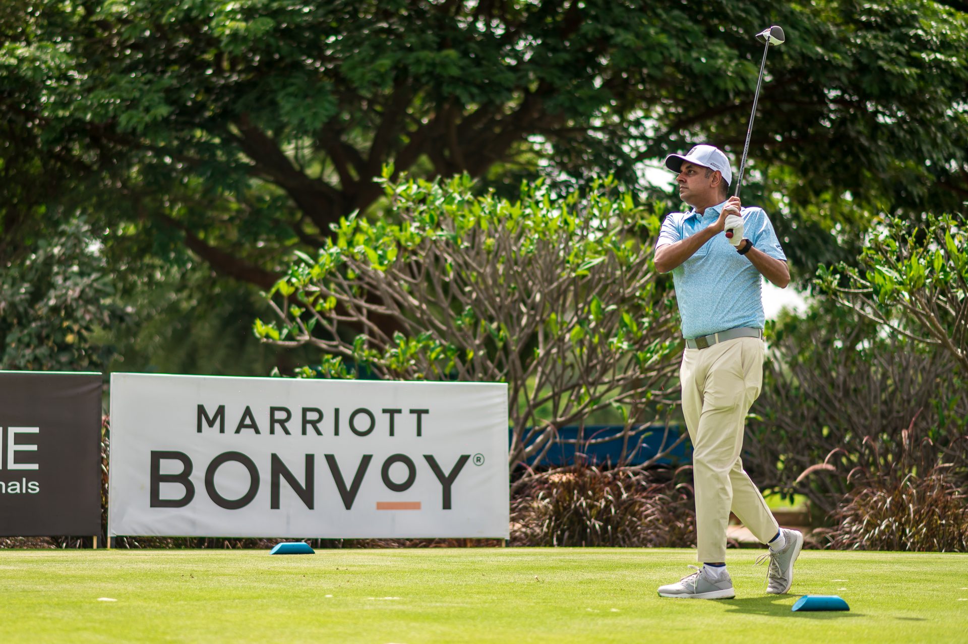 Star golfer Shiv Kapur hits some hard shots at the Marriott Bonvoy Golf ...